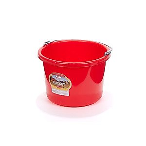 Plastic Animal Feed Bucket (Purple) - Little Giant - Round Plastic Feed Bucket with Metal Handle (8 Quarts / 2 Gallons) (Item No. P8RED6)