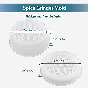 5 PCS Resin Molds Silicone Molds for Epoxy Resin with Large Rolling Tray Mold and Grinder Mold for Grind and Storage DIY Resin Casting