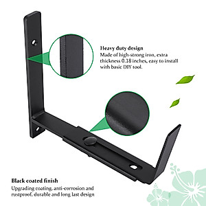 Maotong Adjustable Window Planter Box Brackets 4 Pack, Heavy Duty Wall Mount Flower Box Holder for Planter Box Depth (Front to Back) 6 to 12 Inches, Black