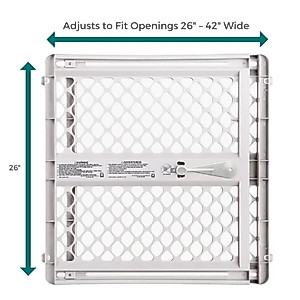 MYPET North States Universal Pet Gate: 26” - 42” Wide Dog Gate. Use as Pressure Mounted Gate or Swinging Door with Included Hardware. Dog Gates for Doorways, 26" Tall, Gray