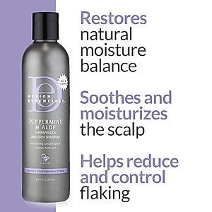 Design Essentials Peppermint & Aloe Therapeutics Anti-Itch Shampoo For Instant Scalp and Dandruff Relief - 8 Oz
