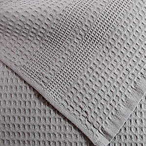 GILDEN TREE Waffle Towels Quick Dry Lint Free Thin Bath Sheets 40x80 Oversized Extra Large for Adults, Classic Style (Pewter)