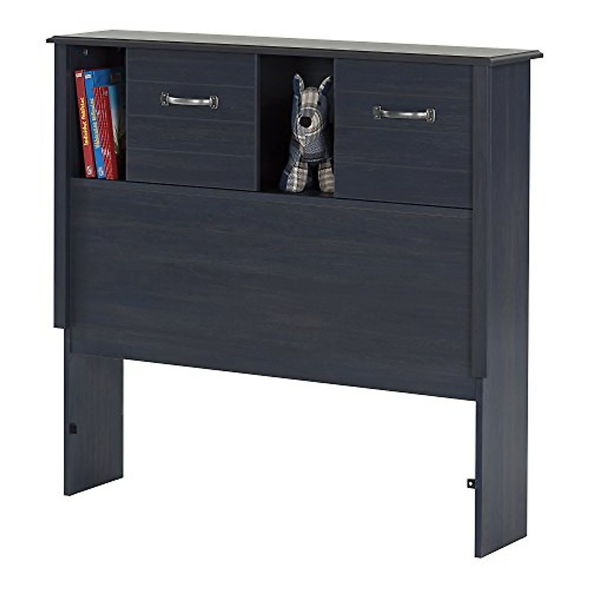 South Shore Ulysses Bookcase Headboard with Doors, Twin, Blueberry