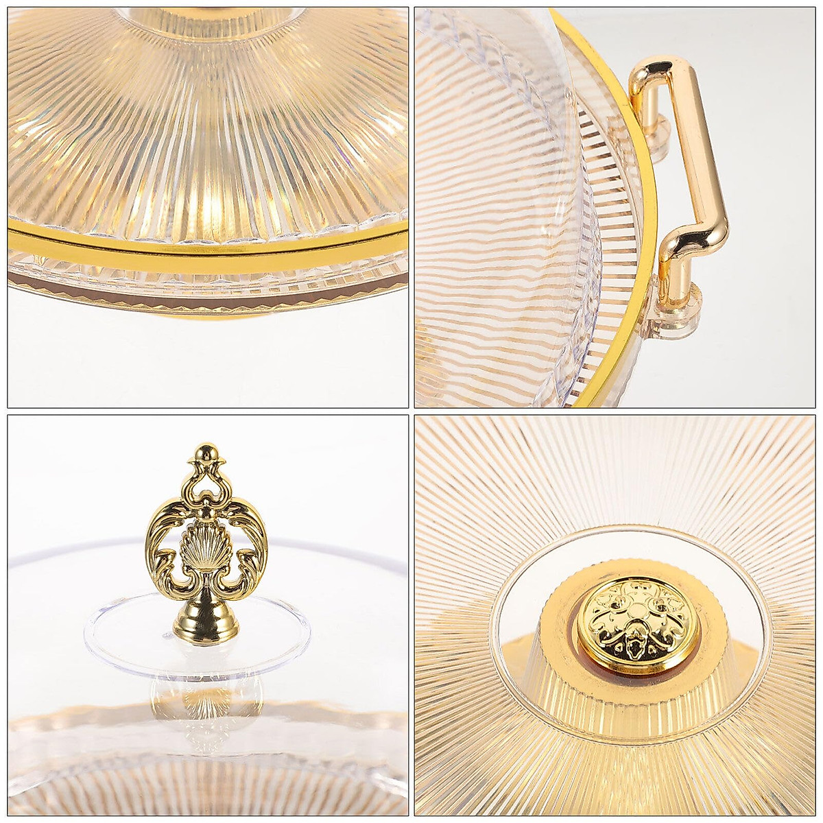 Yardwe Candy Display Rack Wedding Cake Stands Platter Tray Cake Stand with Dome Snacks Serving Tray Dessert Severing Tray Small Fruit Plate Cake Pan Candy Plate Office Container Paper Cup