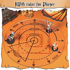 Byhoo Spell AOE Damage Marker DND Area Effect Template - 1" Grid or Hex Tabletop Game Mat RPG Gaming Accessories for Dungeons and Dragons 5E Pathfinder and Other TTRPGs
