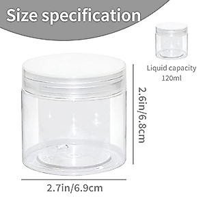 Slime Jars Storage Clear Empty Plastic Container with Lids Round Food Candy Clear Plastic Container 12 Pack 6.8OZ