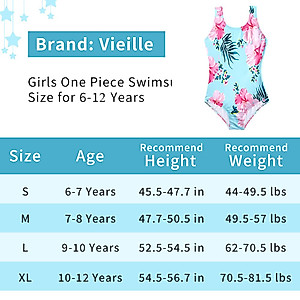 Girls Swimsuits 7-8 Floral One Piece Tankini Cute Flower Print Bathing Suits Hawaiian Beach Swimwear Bikini Pretty Kids Monokini for Swimmer