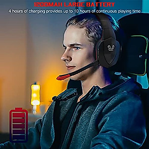 Wireless Gaming Headset Headphones for Nintendo Switch PS5 PS4 PC, 2.4GHz USB Wireless Gamer Headphones for Computer with Detachable Noise Canceling Microphone