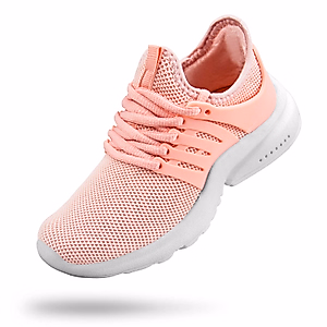 Troadlop Girls Shoes Mesh Slip On Gym Athletic Sneakers for Girls Pink Size 2 M US Little Kid
