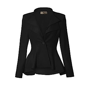 Hybrid & Company Womens Double Notch Lapel Office Blazer JK43864 1073T Black Medium