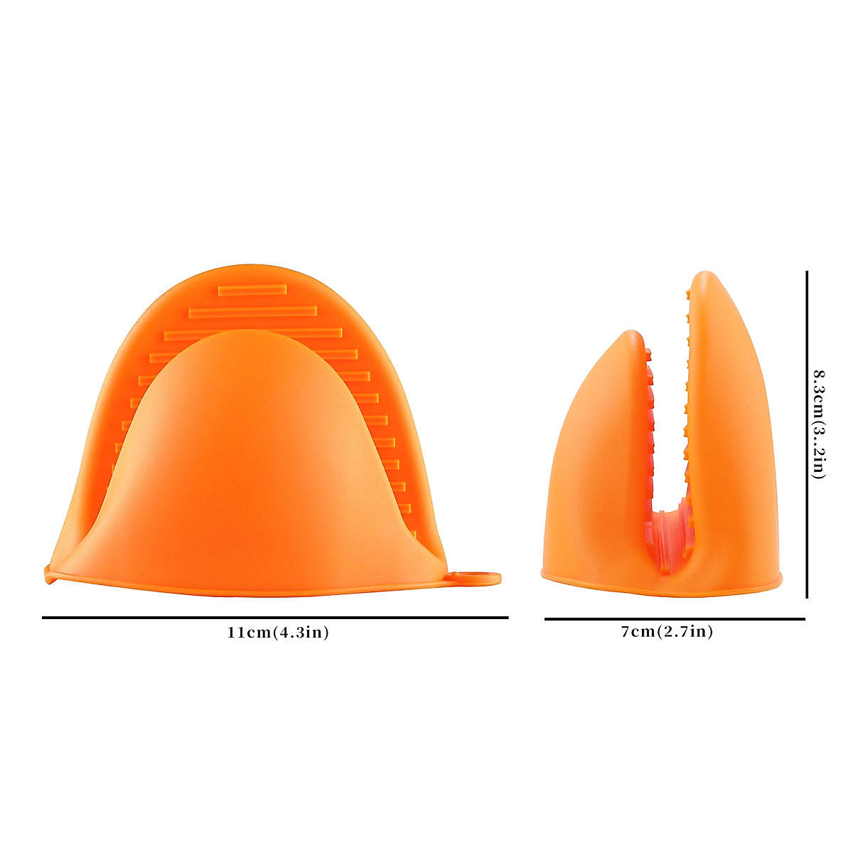 2 Pair Silicone Mini Oven Mitts, Kaloo Heat Resistant Cooking Pinch Mitts Potholder for Kitchen Cooking & Baking (Orange and Red)