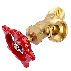LitOrange Solid Brass Backyard 65 Degree Elbow Stop Valve Hose Bibb Solder NPT 1/2" Male Thread to MHT 3/4" Inch Male Threaded Garden Hose Connector Adapter Water Shut-Off Valve Faucet