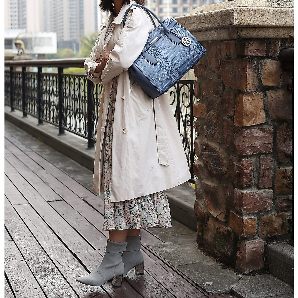 MKF Collection Satchel Bag for Women’s, Crossbody Tote Handbag Top-Handle Purse