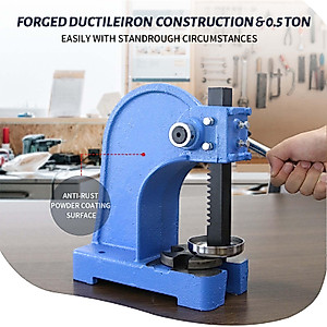 Arbor Press 0.5 Ton,Manual Desktop Punch Press Machine,4.48" Work Height,Manual Arbor Press Cast Iron Body,for Stamping