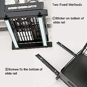 Under Sink Organizers and Storage, Pull Out Under Cabinet Organizer 2-Tier Spacing can be Adjusted Cabinet Storage Shelf, Multi-Use for Under Kitchen Bathroom Sink Organizers with Hooks(Black).