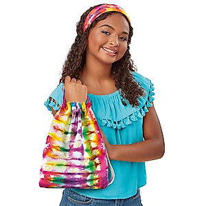 Cra-Z-Art Shimmer ‘n Sparkle Tie Dye Fashion Tote and Headband Craft Kit,Blue/Pink, Small
