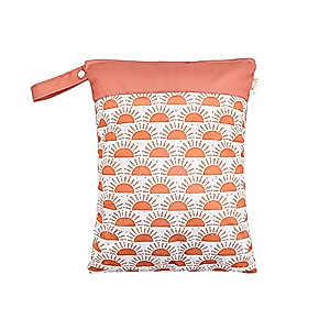 MOMIGO 4 pcs/set Wet Dry Bags for Baby Cloth Diapers - Reusable, Washable for Stroller, Diapers, Travel Bags, Gym Bag (Pink)