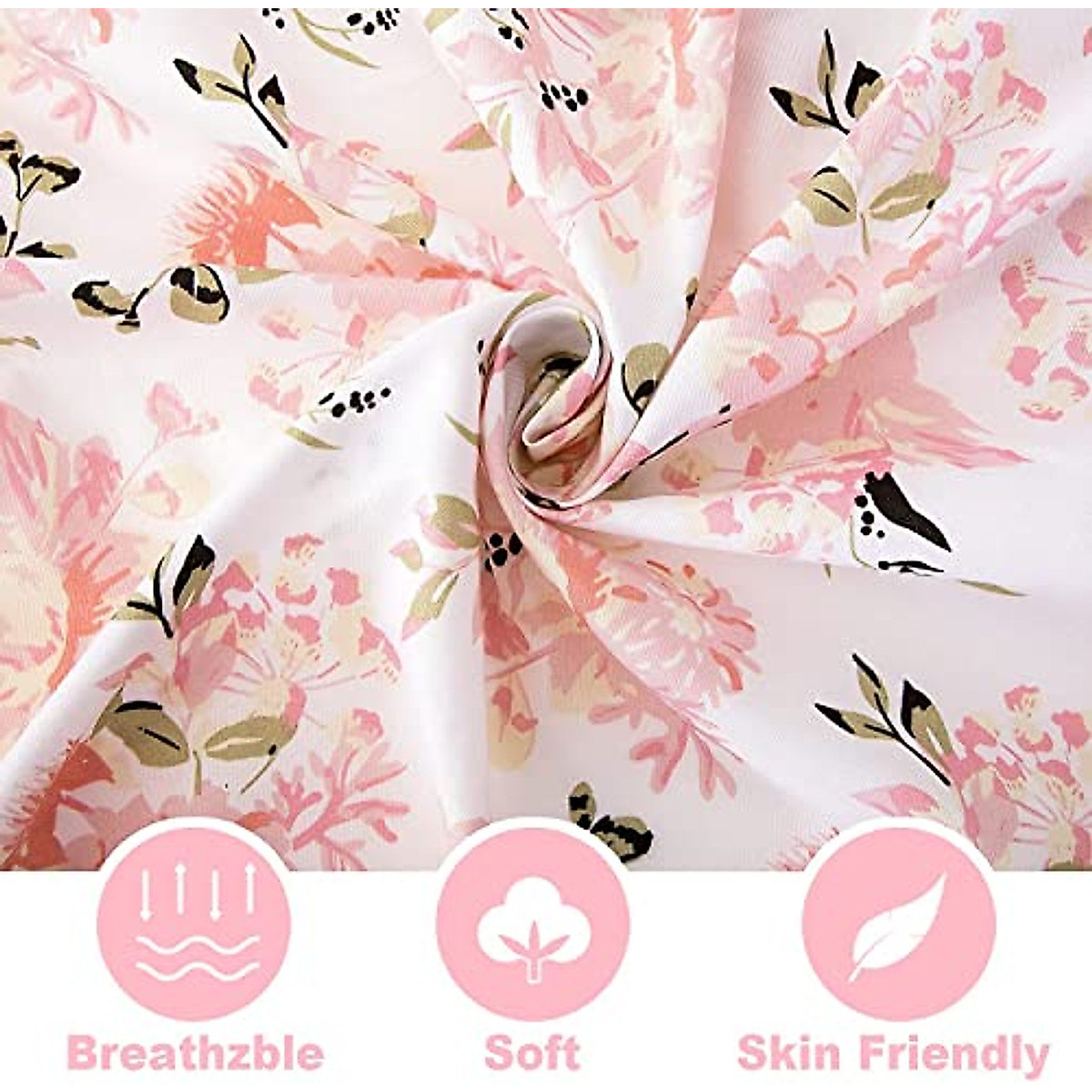 Little Grape Land Crib Sheets Girl 4 Pack, Baby Crib Sheets for Standard Crib & Toddler Mattress, Super Soft Breathable Crib Sheet Set for Girls, Pink Flowers/Elephant/Purple Unicorn/Solid Pink