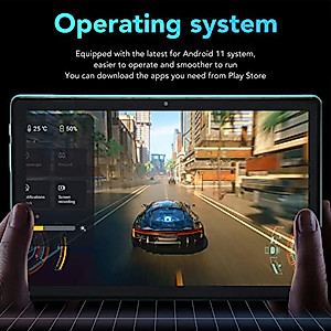 AMONIDA 10.1in Tablet, 8GB RAM 128GB ROM 100‑240V IPS HD Touch Screen Smart Phone Tablet for Studying for Office (US Plug)