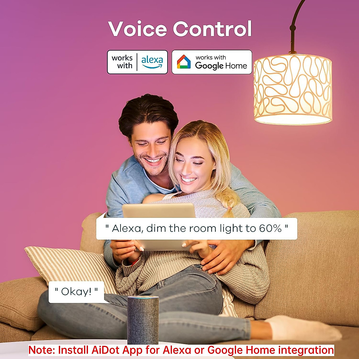 Linkind Smart Light Bulbs with Remote Control, Smart Bulb That Work with Alexa & Google Home, 16 Million Color Changing Light Bulbs 60W, A19 E26 2.4Ghz WiFi Light Dimmable,1800K-6500K,800lm 4 Pack