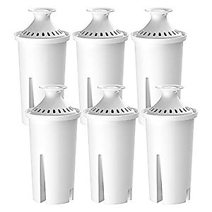 Overbest NSF Certified Pitcher Water Filter, Replacement for Brita® Pitchers and Dispensers, Brita® Classic 35557, OB03, Mavea® 107007, and More, Pack of 6