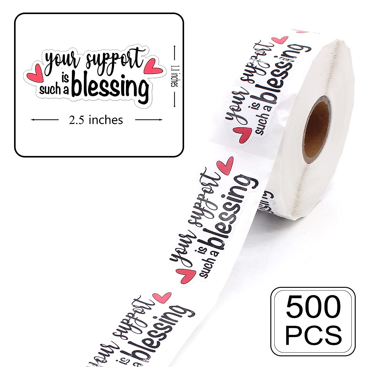 Your Support is Such a Blessing Stickers,Thank You for Support Small Business Stickers,Thanks for Your Support Stickers,Mail Envelopes Shipping Supplies 500 PCS