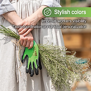 DEX FIT Premium Nylon Work Gloves FN320 - Firm Nitrile Grip, 3D-Comfort Stretchy Fit, Thin & Lightweight, Protective & Durable, Breathable, Machine Washable; Navy 7 (S) 1 Pair