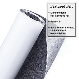 BENECREAT 15.5 x 78.5 Dark Gray Adhesive Felt Sheets Fabric Sticky Sheets Fabric Peel Stick for DIY Costume Making and Jewelry Box