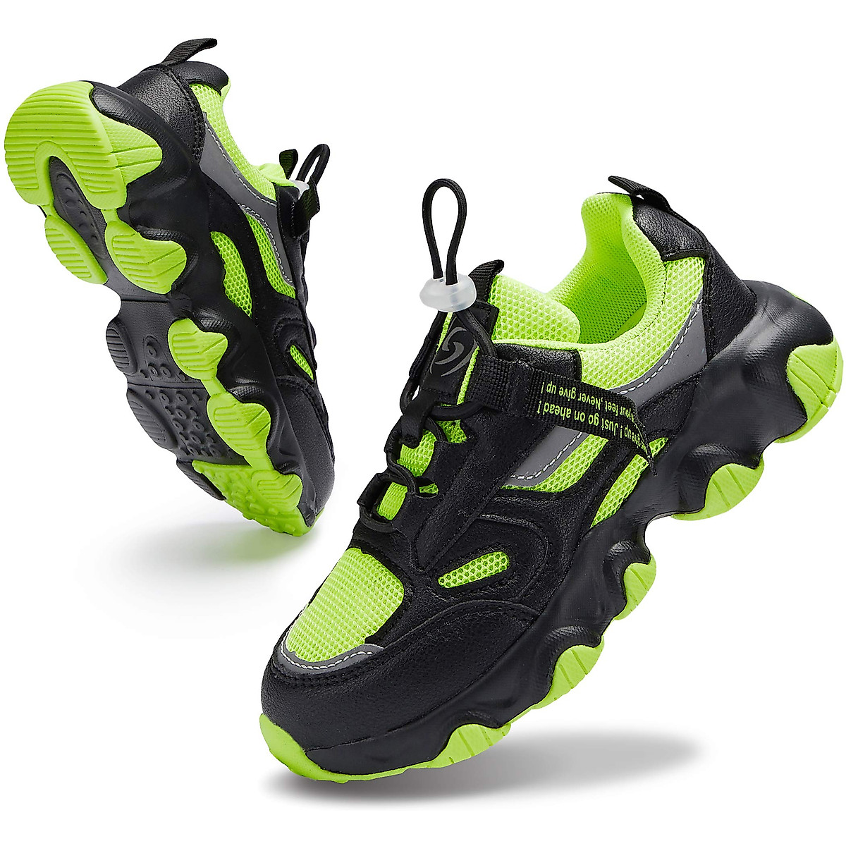 Santiro Toddler Boy Running Shoes Lightweight No Lace Kids Casual Sneaker Black Size 10