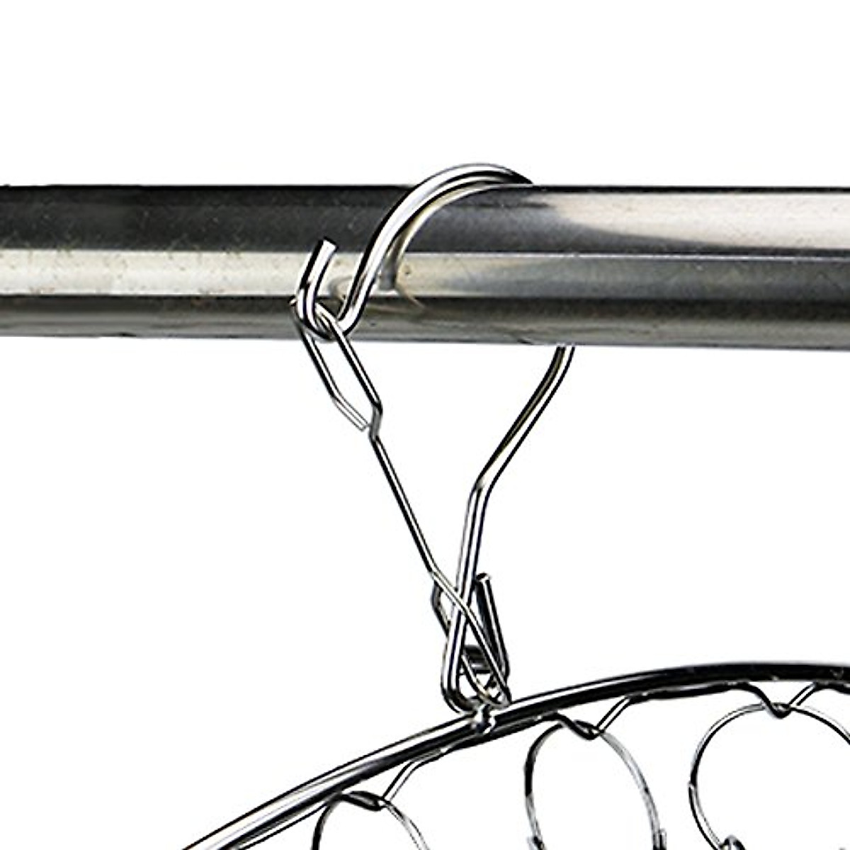 Z ZICOME 2 Pack Stainless Steel Hanging Drying Rack Clothes Hanger with 10 Clips for Drying Small Items, Socks, Underwear, Diapers, Bras, Baby Clothes, Towels, Face Masks, Gloves