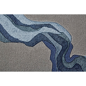 Feizy Serrano Modern Wool Rug, Gray/Blue, 8' x 10' Area Rug