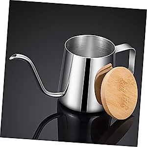 GRADENEVE Coffee Pot Stovetop Kettle Espresso Machine Kettle Thin Spout Gooseneck Coffee Kettle Mini Teapot Loose Leaf Tea Steeper Pot Stove Kettle Espresso Shots Silver Stainless Steel