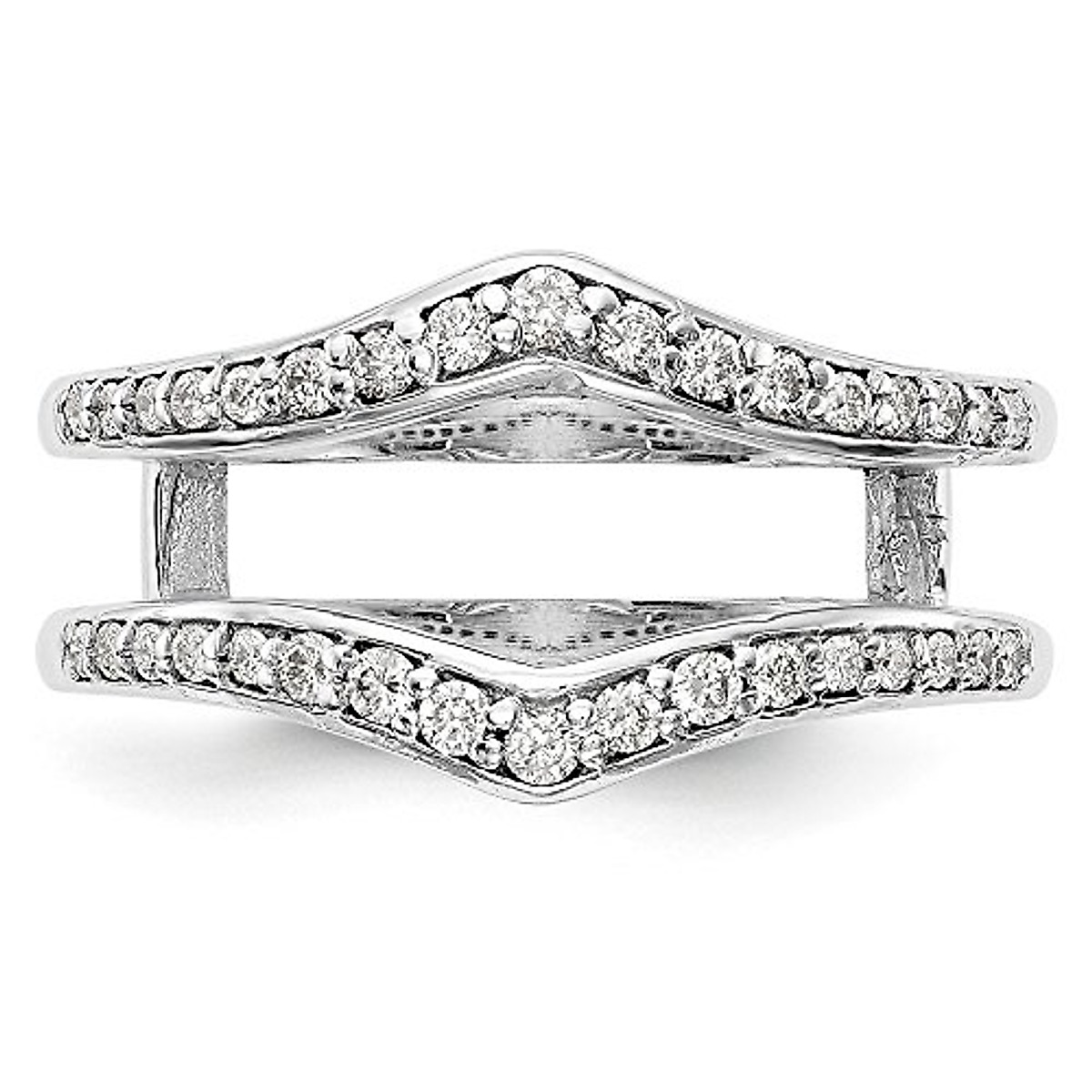 Solid 14K White Gold Engagement Wedding Ring Diamond Guard Size 5 (.47 cttw.)