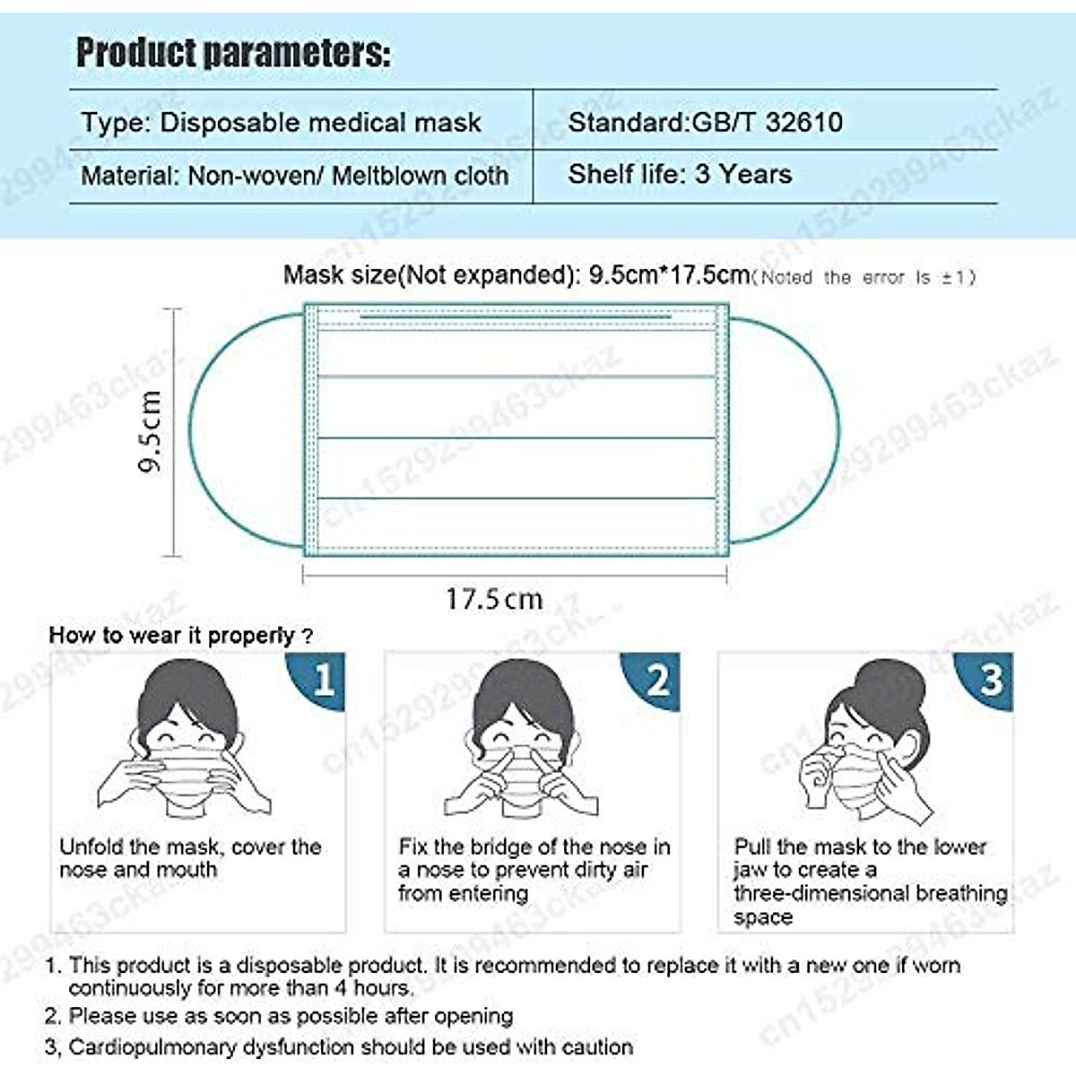 50PCS Personalized Cat Printed Disposable_Face_Masks for Adult,3-ply Face Protection Covering with Elastic Earloop and Nose Clip for Outdoor,Comfortable & High Filtration &Ventilation (F)