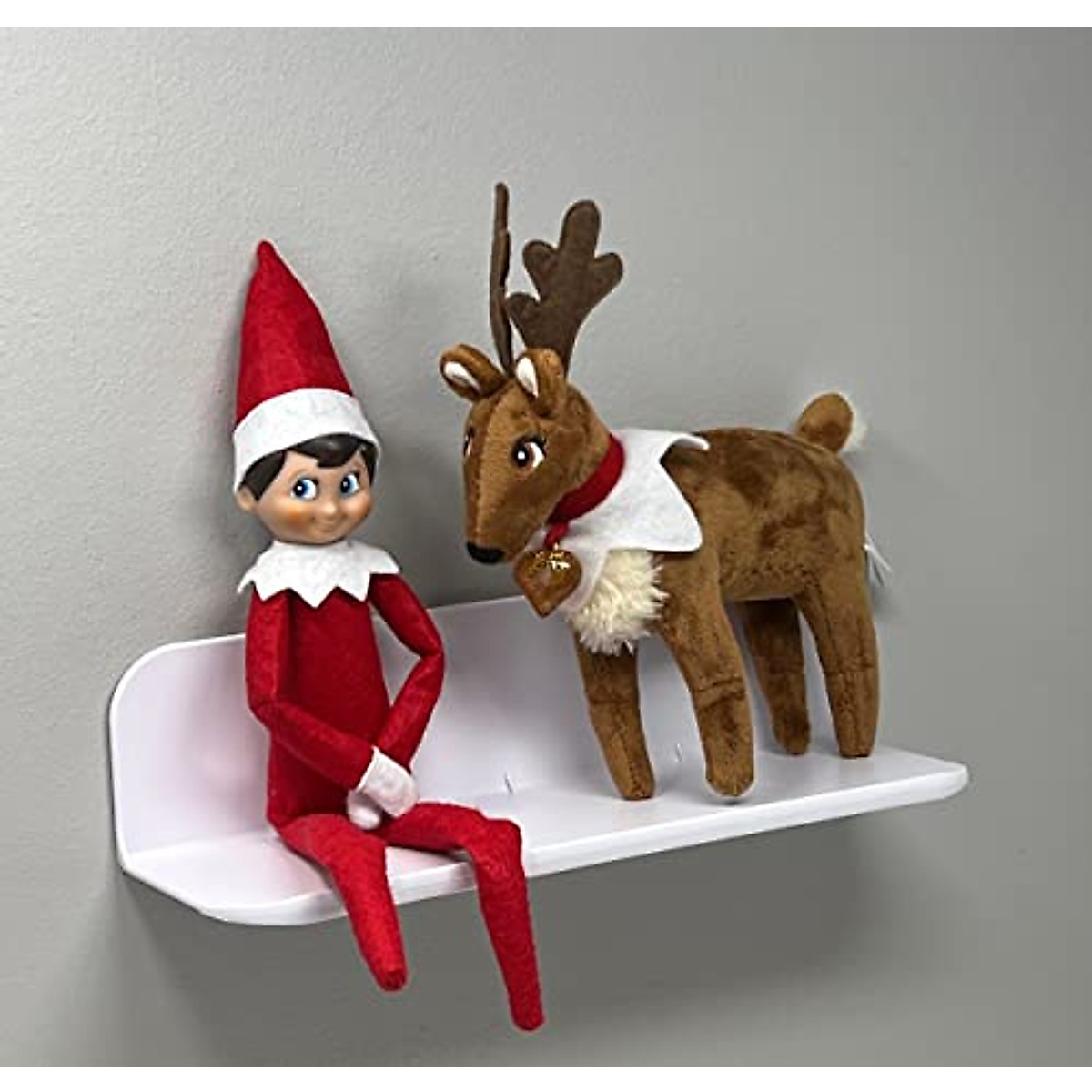 eLhook Made in USA White Stick-On Removable Adhesive Floating Wall Shelf Durable Textured ABS Injection Molded Plastic with Lipped Edges | Designed for Stick-On Adhesives or Screws