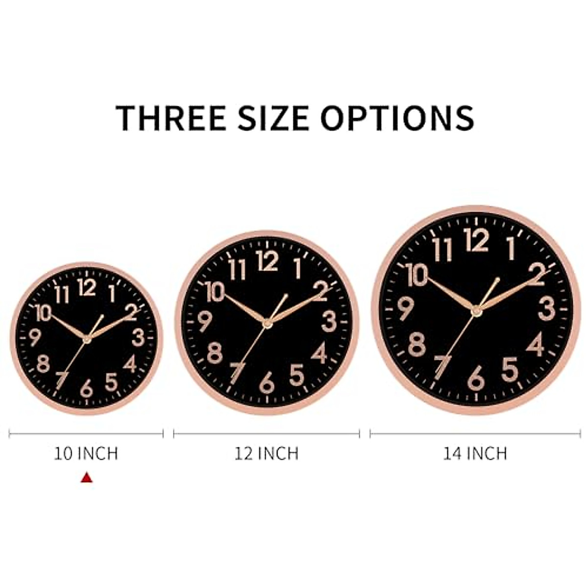 AKCISOT Wall Clock 10 Inch Rose Gold Modern Wall Clocks Battery Operated - Analog Small Silent Non Ticking Clock Decorative for Living Room, Office, Bedroom, Bathroom, Kitchen