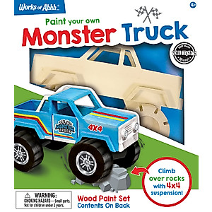 Works of Ahhh... Craft Set - Monster Truck Premium Wood Paint Kit