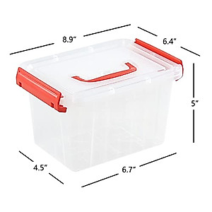 Yuright 3.5 Qt Plastic Bin with Lid, Latching Box Tote, 4 Pack
