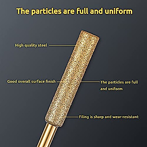 Linterest 12 Pieces Diamond Chainsaw Sharpener Titanium Plated Diamond Sharpening Wheels Burr Grinding Stone File Polishing Grinding Tool for Electric Chain (3/16 Inch, 5/32 Inch)