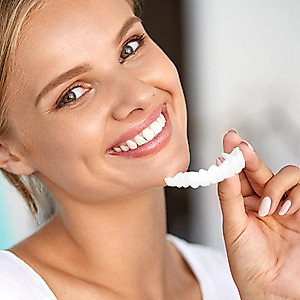 Fake Teeth, Instant Veneers for Temporary Tooth Repair Upper and Lower Jaw, Dentures Teeth Socket-Perfect for Women and Men, Protect Your Teeth and Regain Confident Smile, Natural Shape with Color