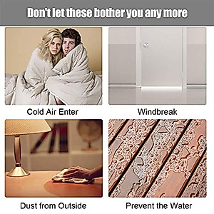 Suptikes 2 Pack Door Draft Stopper，Door Sweep for Exterior & Interior Doors,Door Bottom Seal Dust and Noise Insulation Weather Stripping Draft Guard Insulator, 1-4/5" W x 37" L,Black