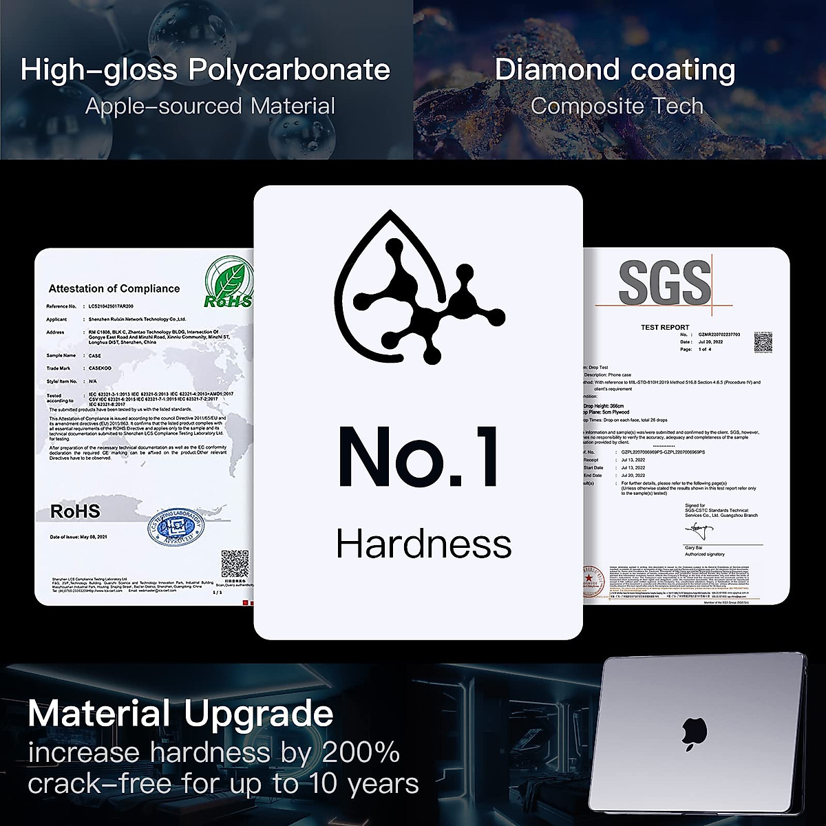 Soonjet Invisible Armor Compatible for MacBook Air 13 inch Case & Polishing Cloth