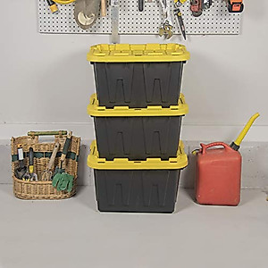 CX Original BLACK & YELLOW 12-Gallon Storage Containers with Lids, Stackable (4 Pack)