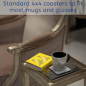 Premium Felt Coasters for Drink, Absorbent Felt Protects Furniture, Table, Desk 4x4 Inch by AA Wonders (Pack of 18, Square)