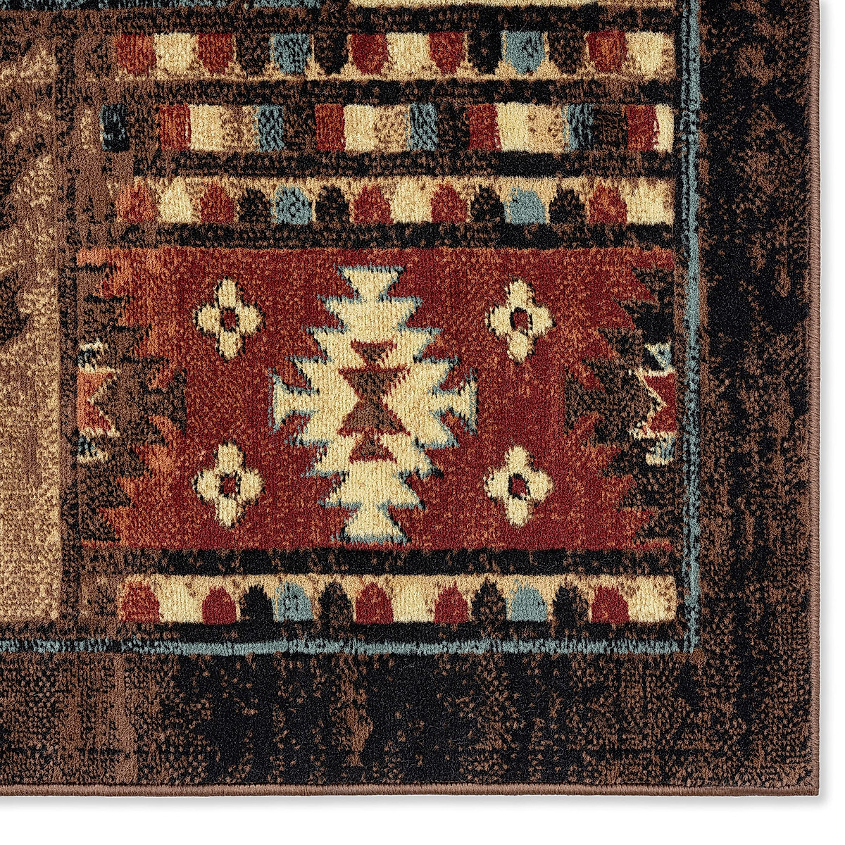 Home Dynamix Buffalo Bear Area Rug, 1'10"x6'10", Brown/ Red, Rectangular