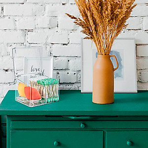 Linkidea Clear Qtip Holder with Lid and Detachable Beauty Egg Tray, 3 Compartment Cotton Pad Container for Cotton Swabs, Make-Up Pads, Cosmetics