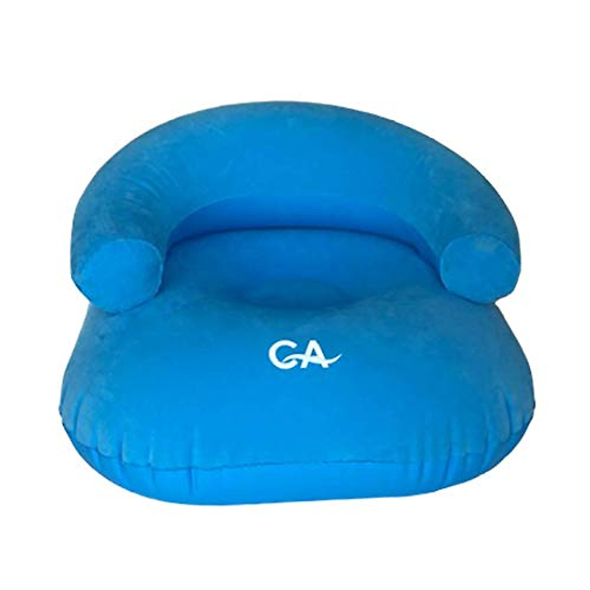 Comfort Axis Heavy Duty Inflatable Flocking Lounger Sofa, Wide Armrest Design for Kids Blue 23.5" by 23.5" by 16"