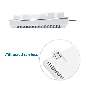 Xceahu 60% Mechanical Gaming Keyboard Rainbow Backlit 87 Key - E-YOOSO K620 Blue Switches TKL Keyboards, White