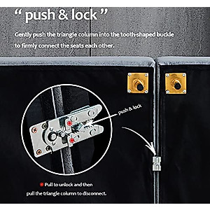 Linen Upholstered 6 Seats U Shaped Modular Sofa Modern Convertible Sectional Sofa Couch with Reversible Chaise Lounge and 4 Pillows L Shaped Couch Extra Wide Seat for Living Room Apartment 143” Blue