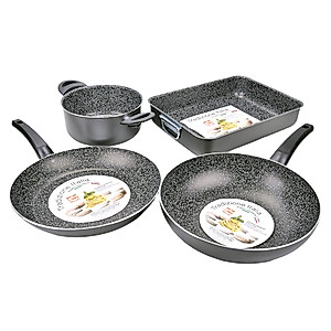 ALLUFLON Tradition Italy Frying Pan, Aluminium, Black, 20 cm